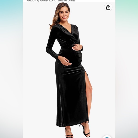 Dresses | Maternity Black Velvet Gala Gown | Poshmark